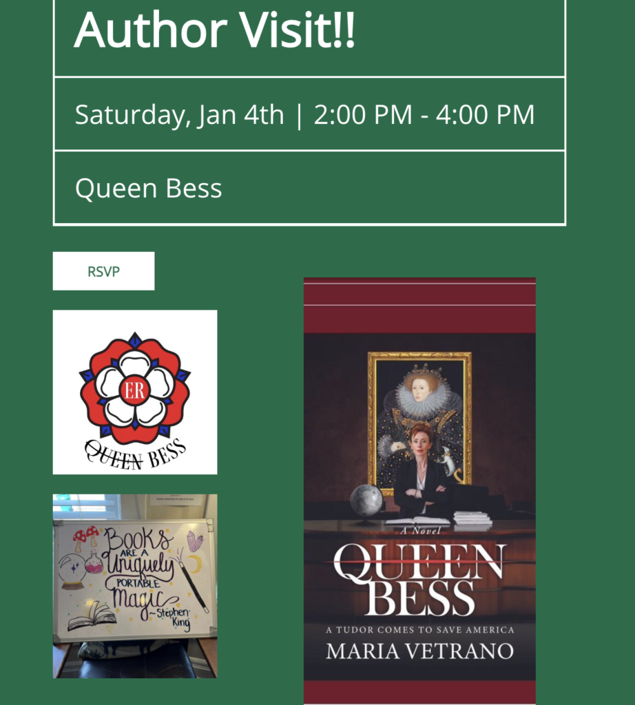Maria Vetrano, Author of Queen Bess @ Commonplace Reader - Experience ...